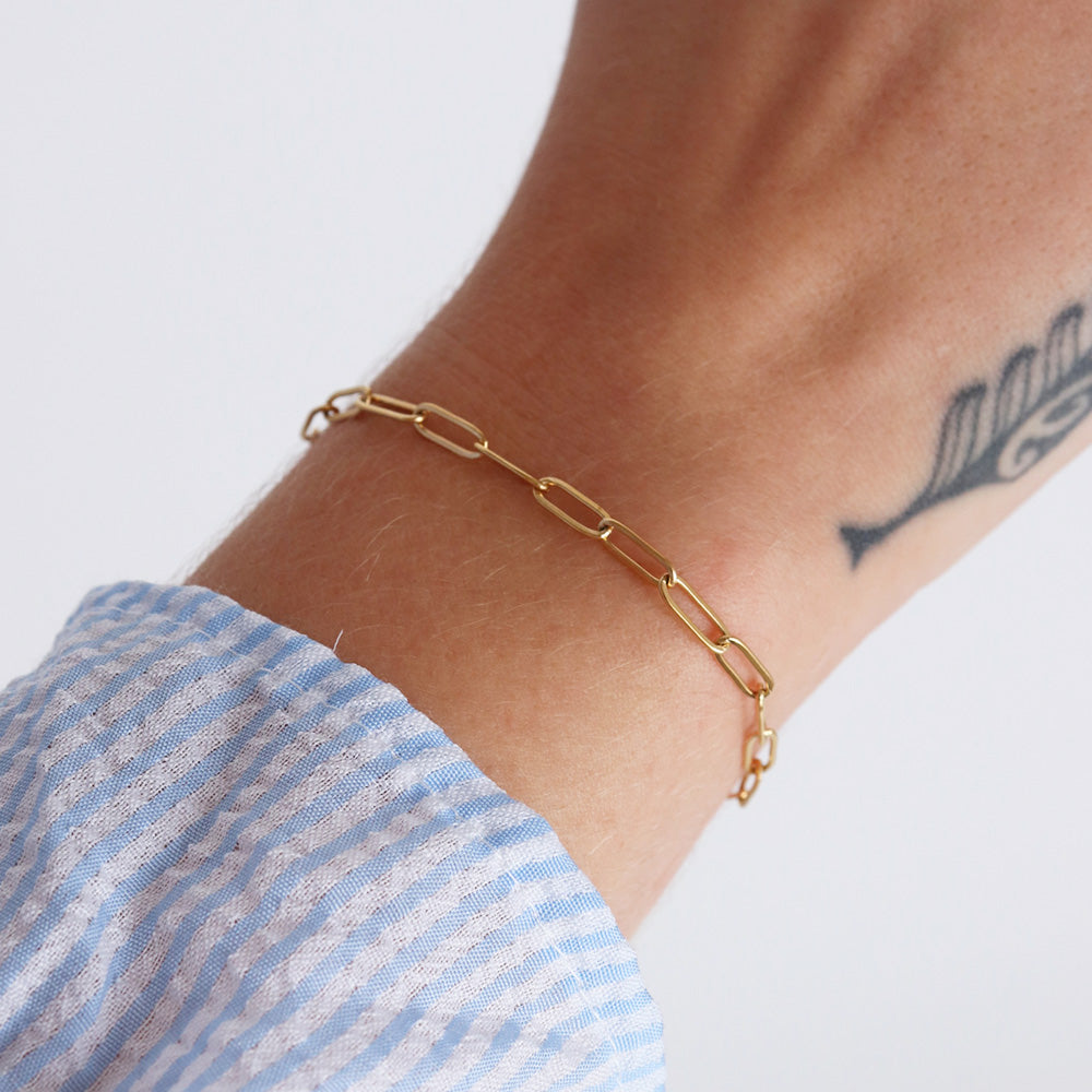 Minimalist Paperclip Bracelet - Gold – Alliette
